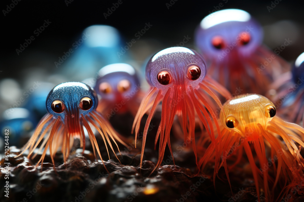 Rotifers, tiny aquatic organisms, displaying their unique ciliated ...