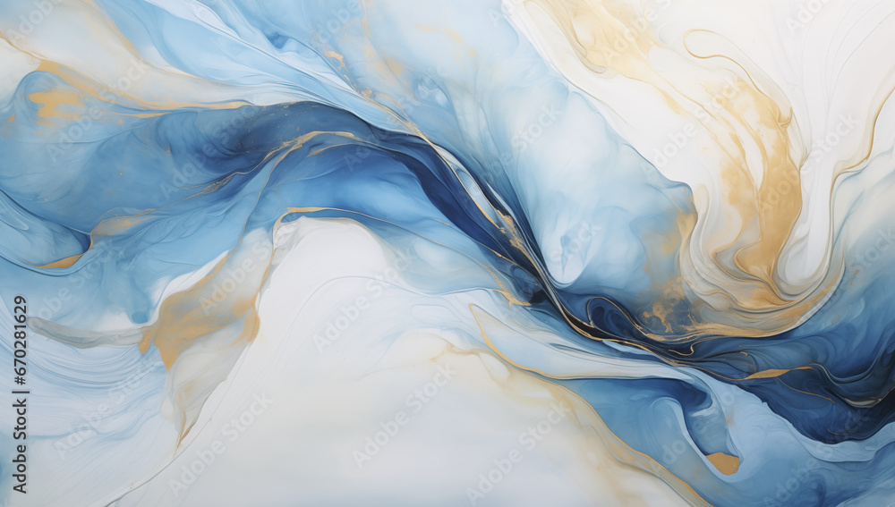 AI illustration of a blue and gold marble background, luxury, abstract ...