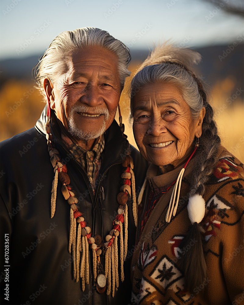 Lifestyle portrait of a smiling, married, goodlooking native americans ...