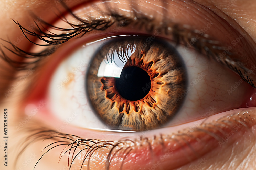 A close up of a female human eye: is a stunning photo macro with of an ...