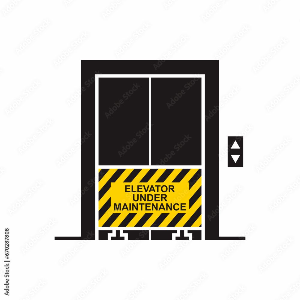 Elevator under maintenance icon and symbol. Vector illustration about ... Elevator under maintenance icon and symbol. Vector illustration about ...