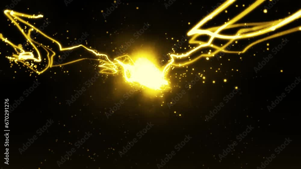 Vidéo Stock Gold Particles Moving Background. fast energy flying wave ...