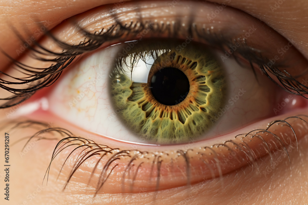 A close up of a female human eye: is a stunning photo macro with of an ...