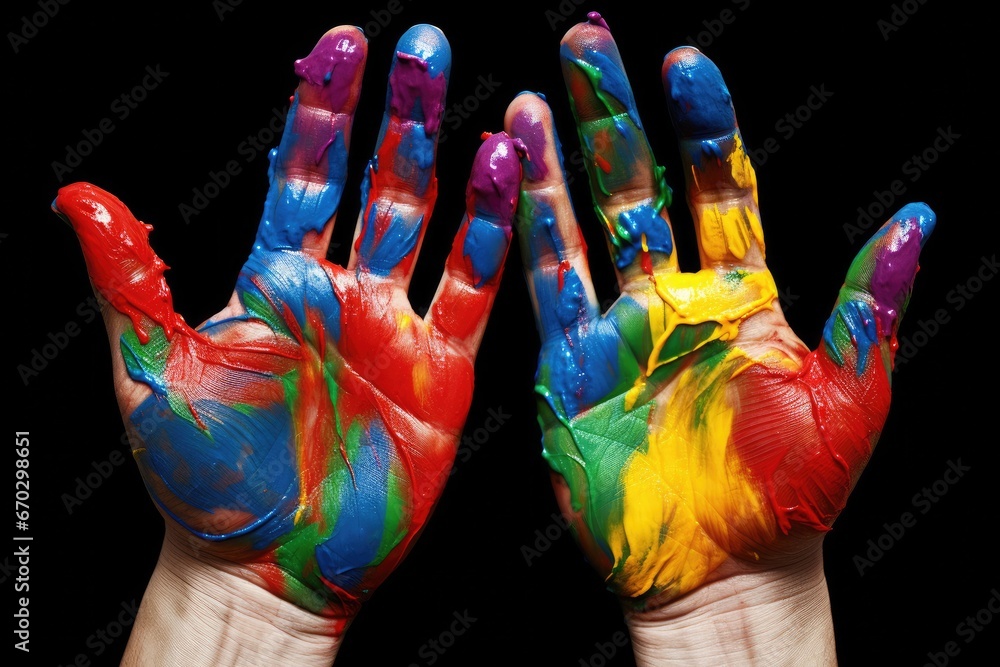 print hands multicolor hand school footmark variegated kindergarten ...