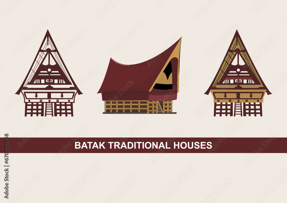 Batak Traditional Houses. Represent the unique architectural and ...
