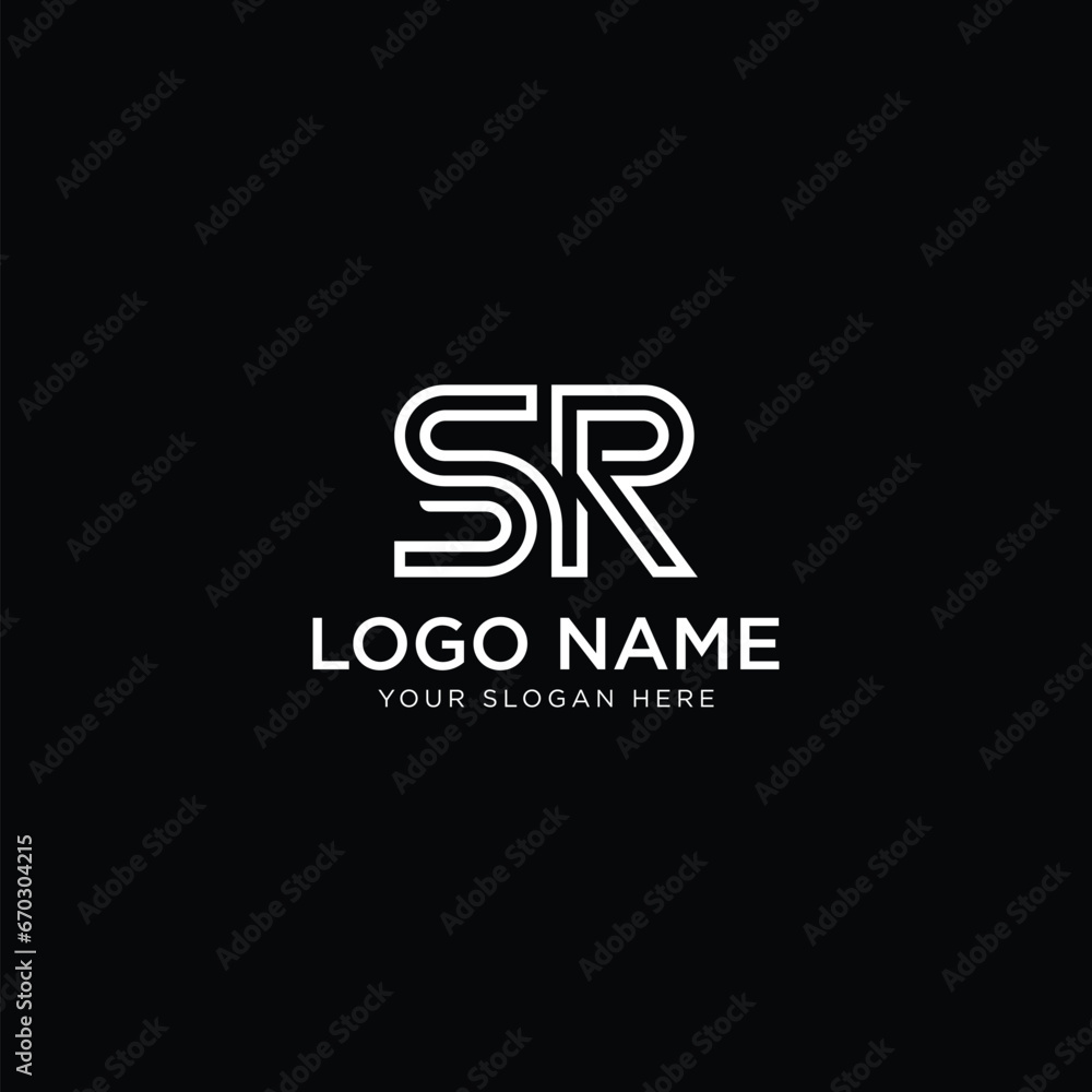 initial letter SR logo design template modern minimalistic stock vector ...