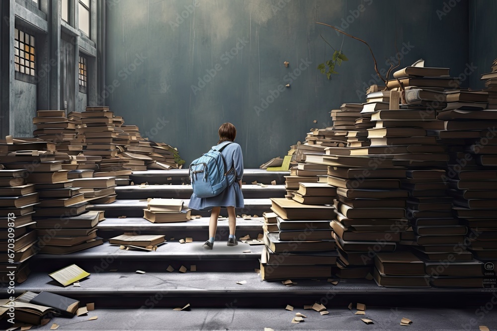 education children school learn step student study work book stair ...