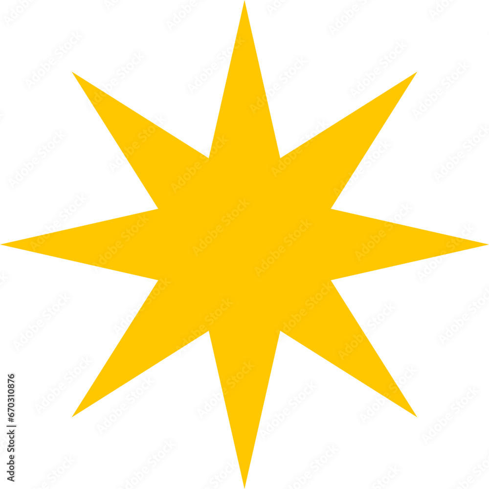 Cartoon illustration of a yellow flat star Stock Vector | Adobe Stock