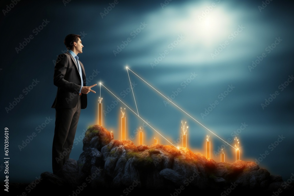 plan growth future corporate graph arrow pointing Businessman concept ...