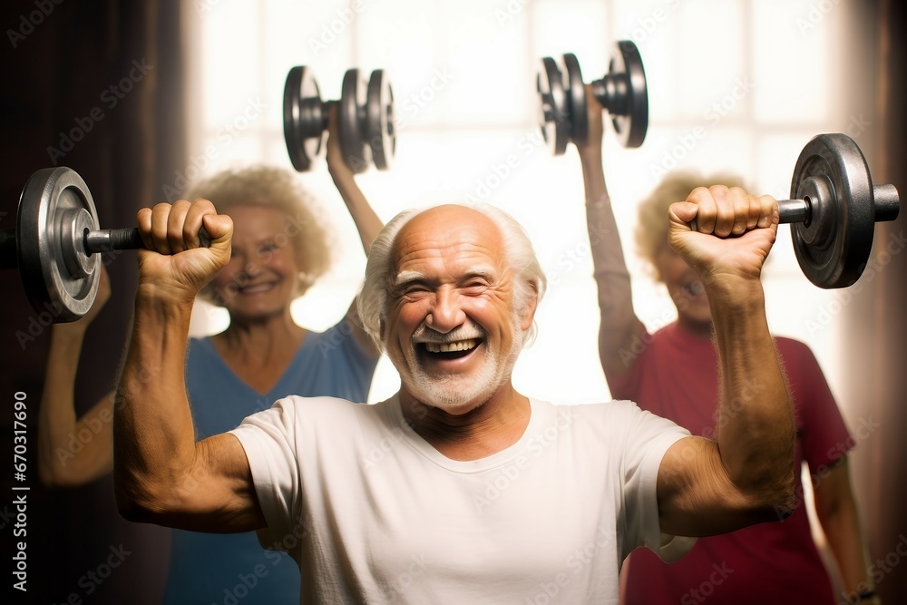weights lifting people older mature gym work working out physical ...
