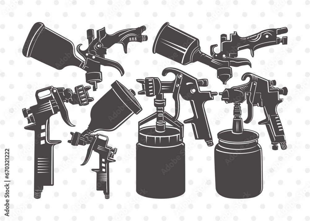 Spray Gun Clipart SVG Cut File | Paint Spray Gun Svg | Painting Svg ...