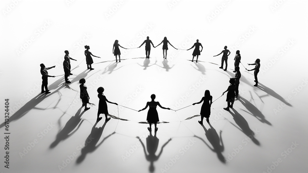 round dance symbol, national dance top view isolated on a white ...