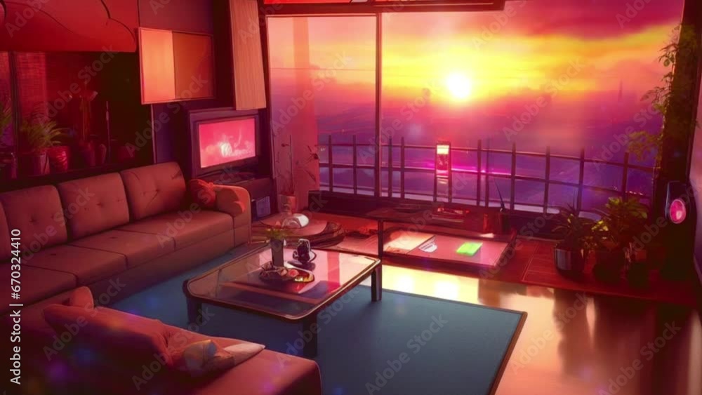 luxury living room, animated virtual backgrounds, stream overlay loop ...