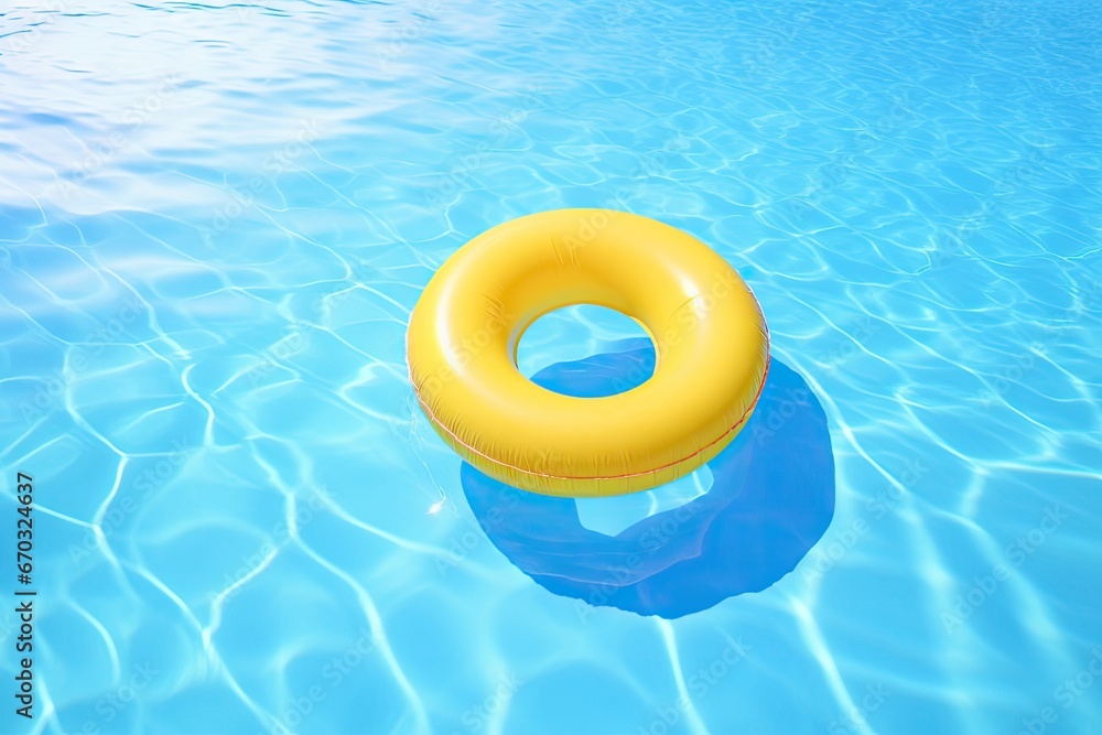 summer color concept water blue float ring pool swimming yellow party ...