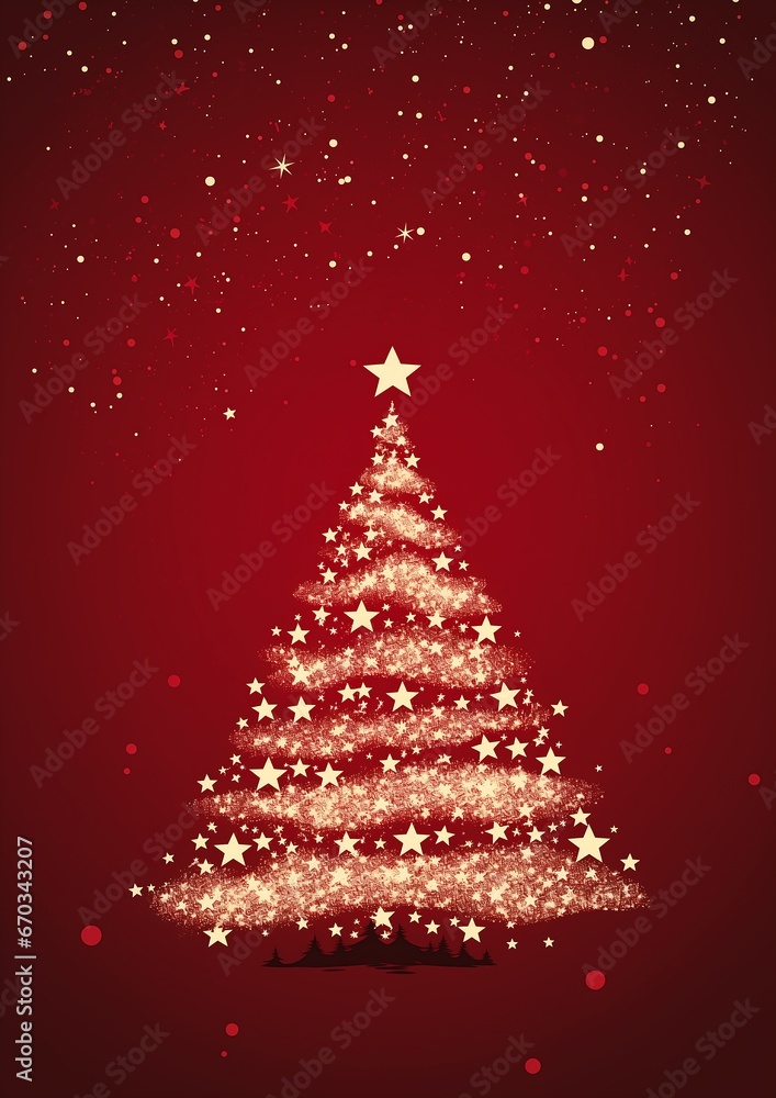 red tree stars background digital banner removed watermarks white paper ...