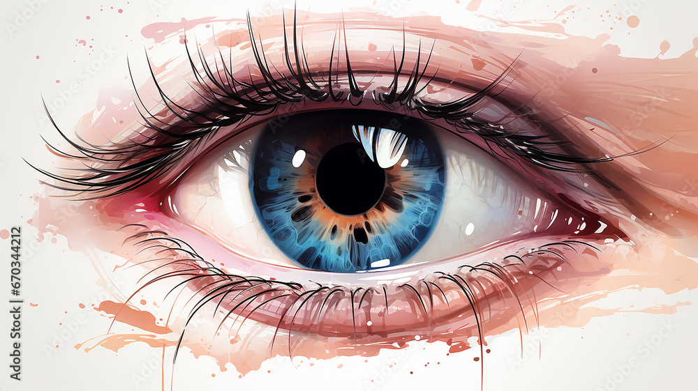 eye and a whirlwind of multicolored colors concept a new idea a look at ...