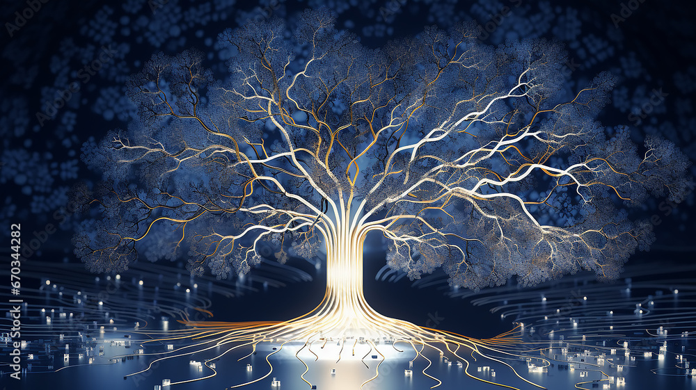 background concept is artificial intelligence, a symbol of nature and ...