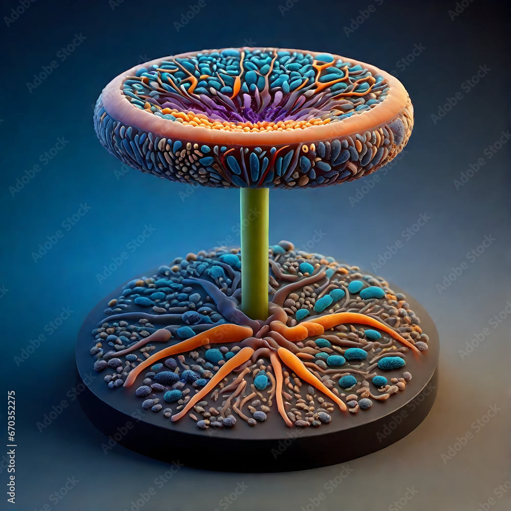 Artistic microscope view of stool sample with prominent parasites and ...