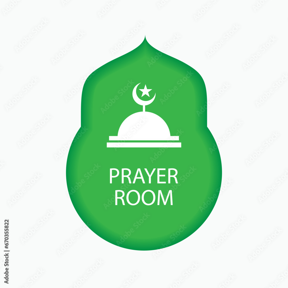 Prayer Room, Mosque Icon. Muslim Praying Area. Shalat Place Symbol for ...