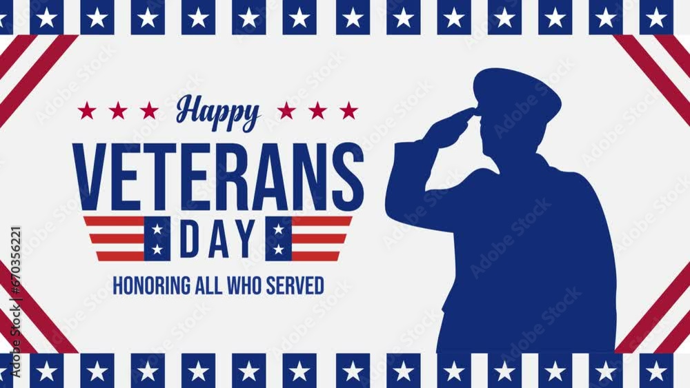 Happy Veterans Day - Honoring all who served text Animation. happy ...