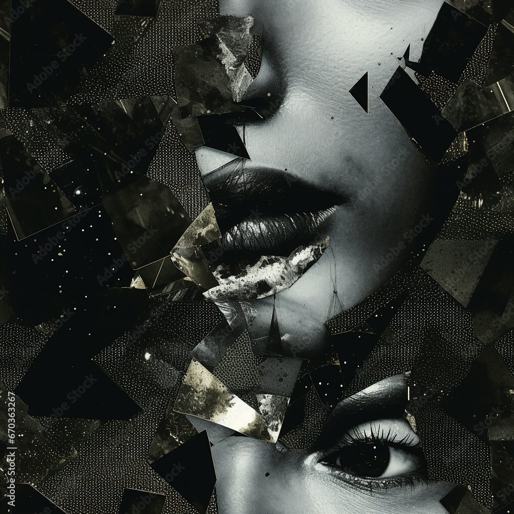 Collage art dark. seamless image Stock Photo | Adobe Stock