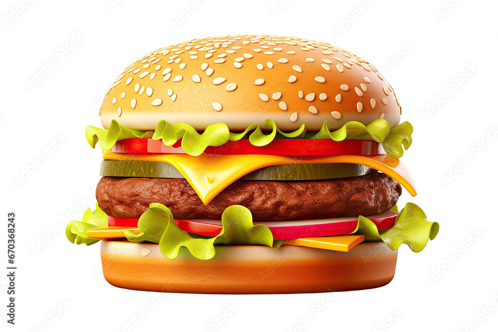 cartoon burger isolated on isolated transparent background Stock ...