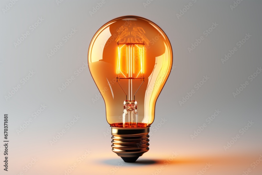 Minimalistic lightbulb design, radiating a warm and inviting light ...