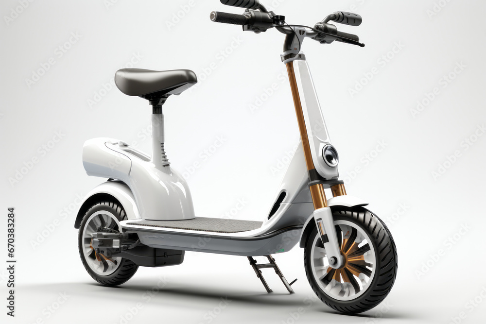 Minimal electric kick scooters with a subtle 3D effect, highlighting ...