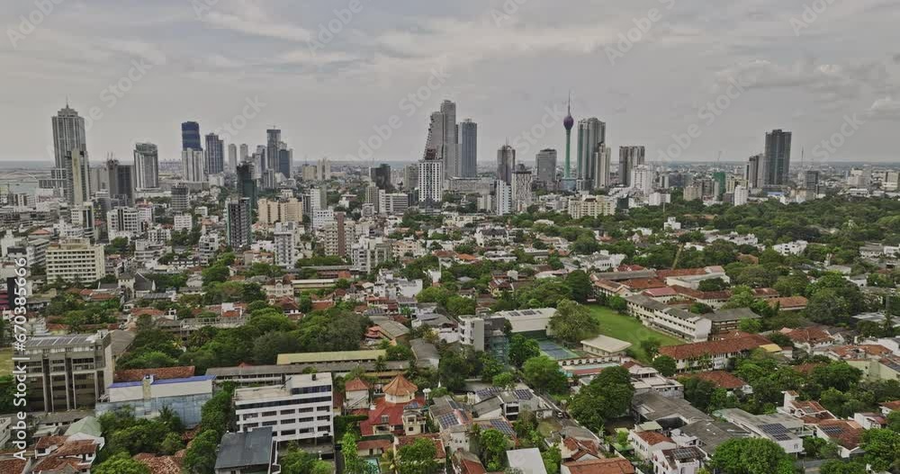 Colombo Sri Lanka Aerial v18 establishing shot low drone flyover ...