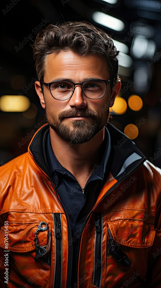 Portrait of a Professional Heavy Industry Engineer Worker Wearing ...