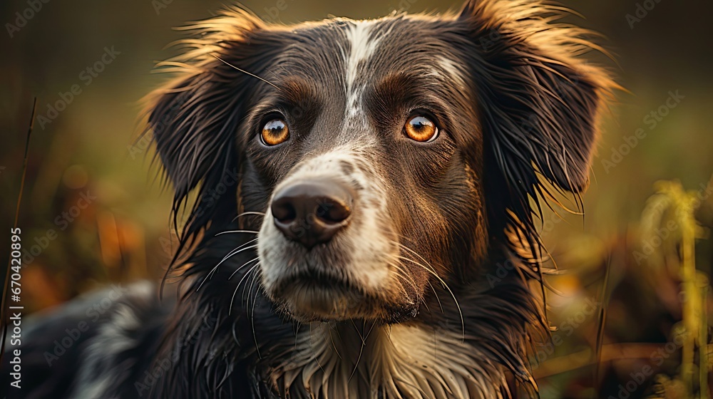 Skeptic sad border collie dog thinking & dont know what to do in park ...