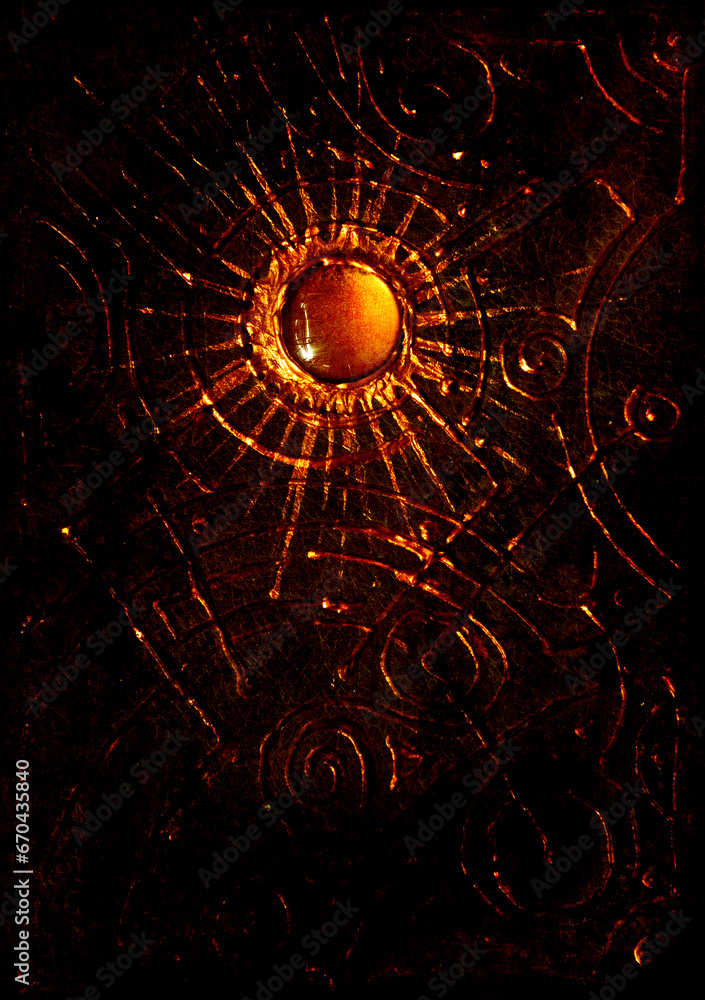 Abstract mystic background with magic elements, fantasy book cover with ...