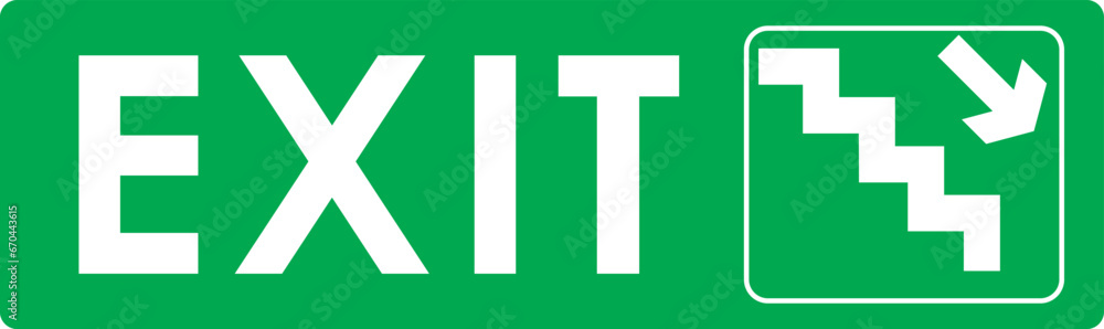 emergency exit door signage, vector illustration. template ready to ...