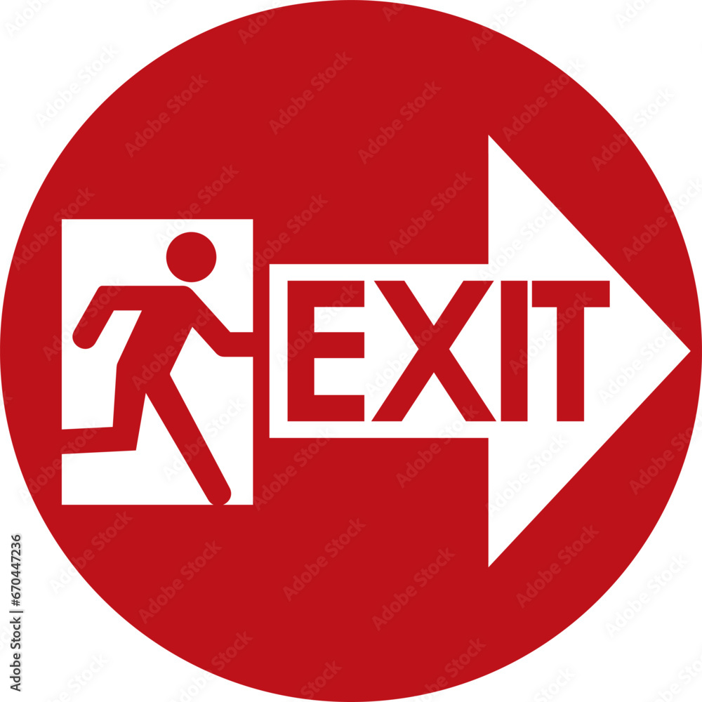 Vetor de emergency exit door signage, vector illustration. template ...
