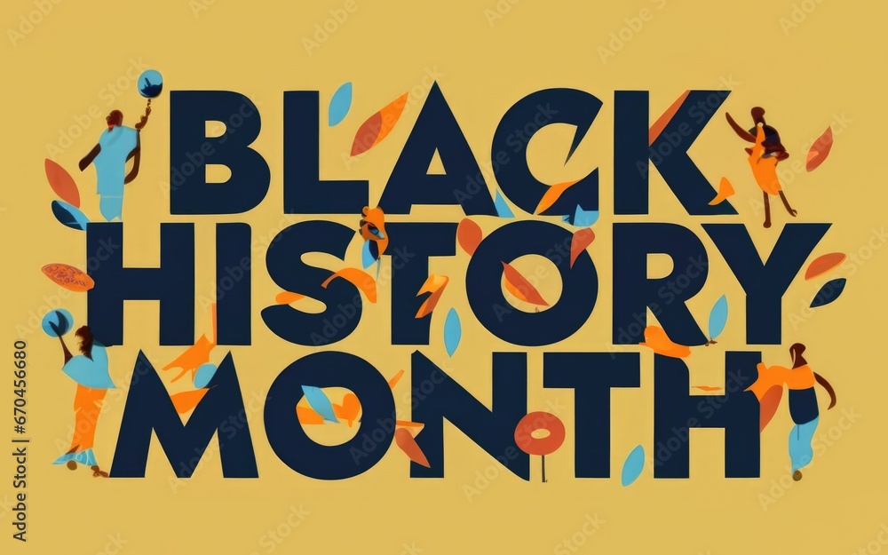 Black history month poster with text in pan African flag colors. Stock ...