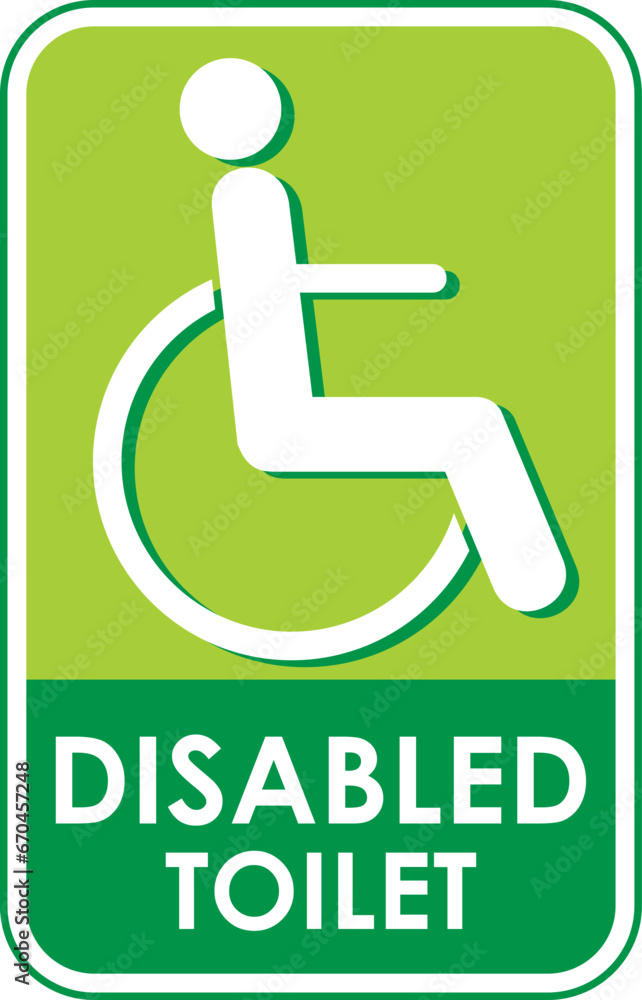 Disabled toilet icon in trendy outline style design. Vector graphic ...