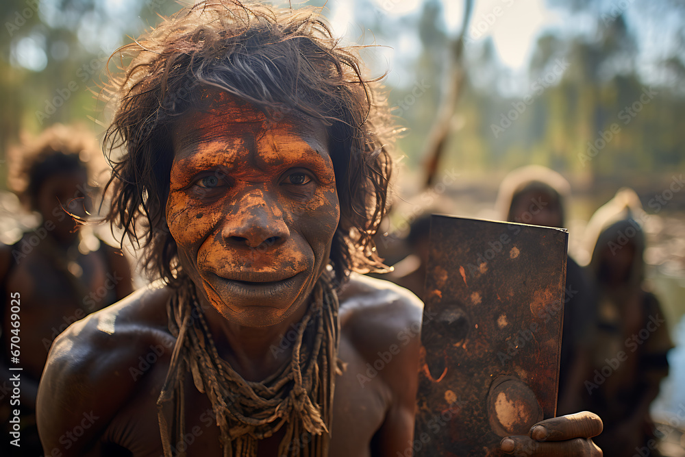tribal man making art, tribal artist, tribal human showing his tribal ...