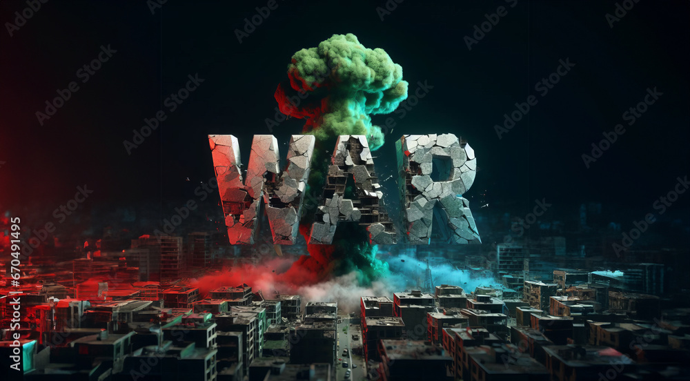 War, the visual presentation of the war. 3D War Letter - generative ai ...