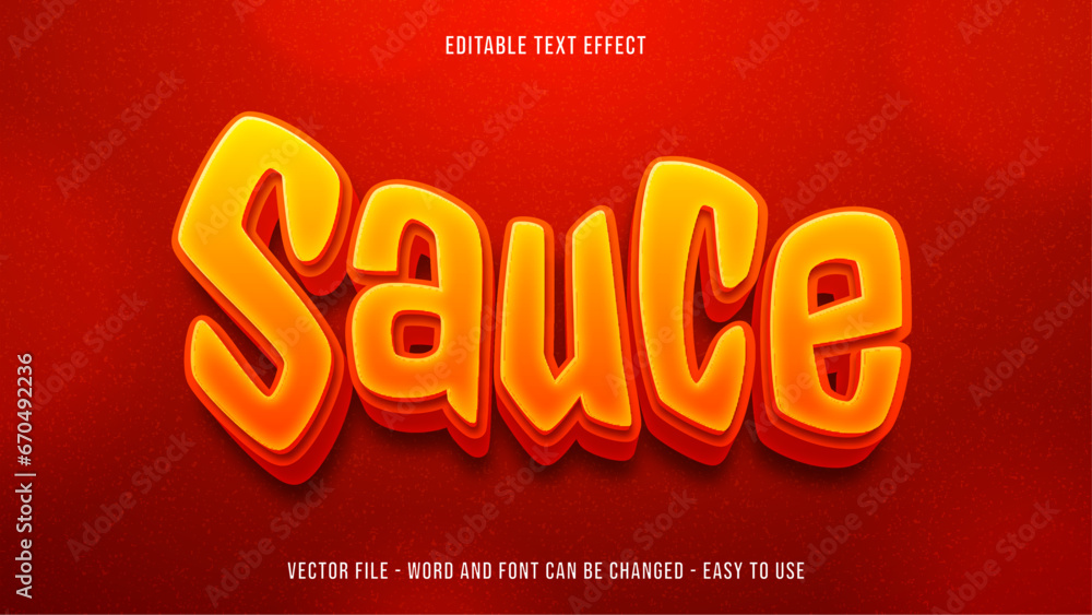 Editable text effect hot sauce mock up, spicy text style Stock Vector ...