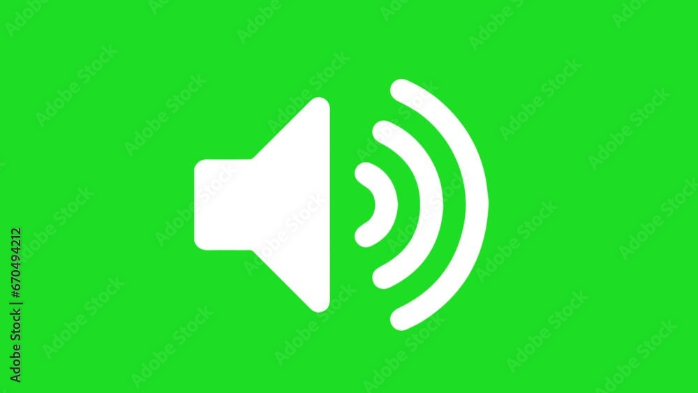 Black and white classic tv loud speaker volume up animation loop green ...