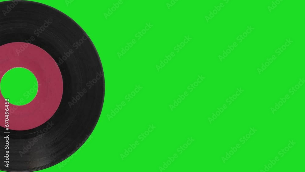 Realistic Disk vinyl record music design animated green screen ...