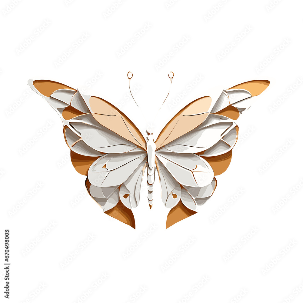 Colorful butterfly sticker hand drawn illustration design isolated on ...