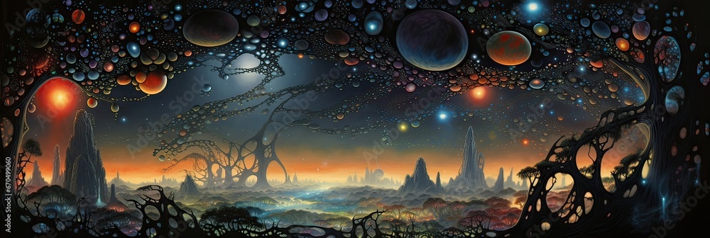 Alien ecosystems, cosmic web of life, mysterious role, enigmatic ...