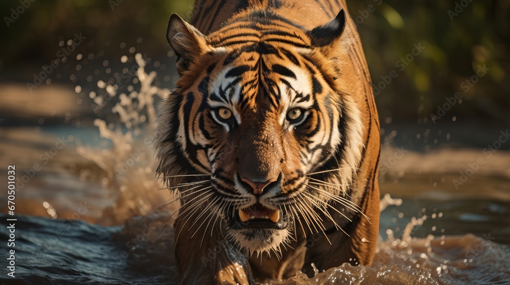 Indian tiger male with to begin with rain, wild creature within the ...