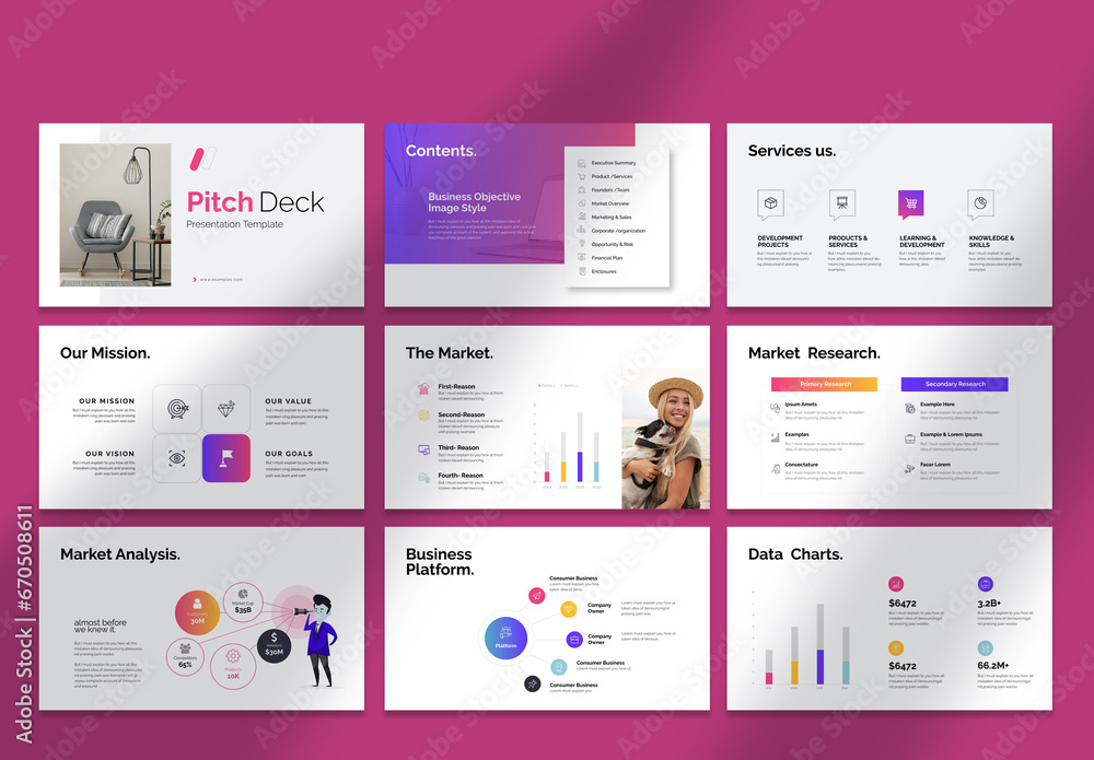 Pitch Deck Presentation Template Stock Template | Adobe Stock
