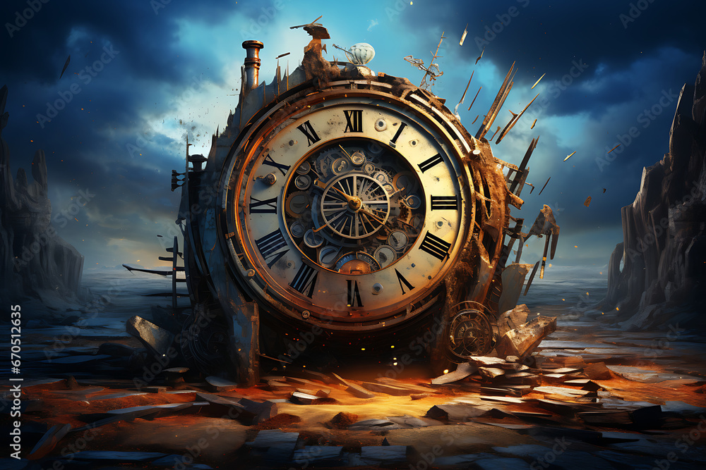 Time machine clock, futuristic fantasy, movie, cartoon, animated, time ...