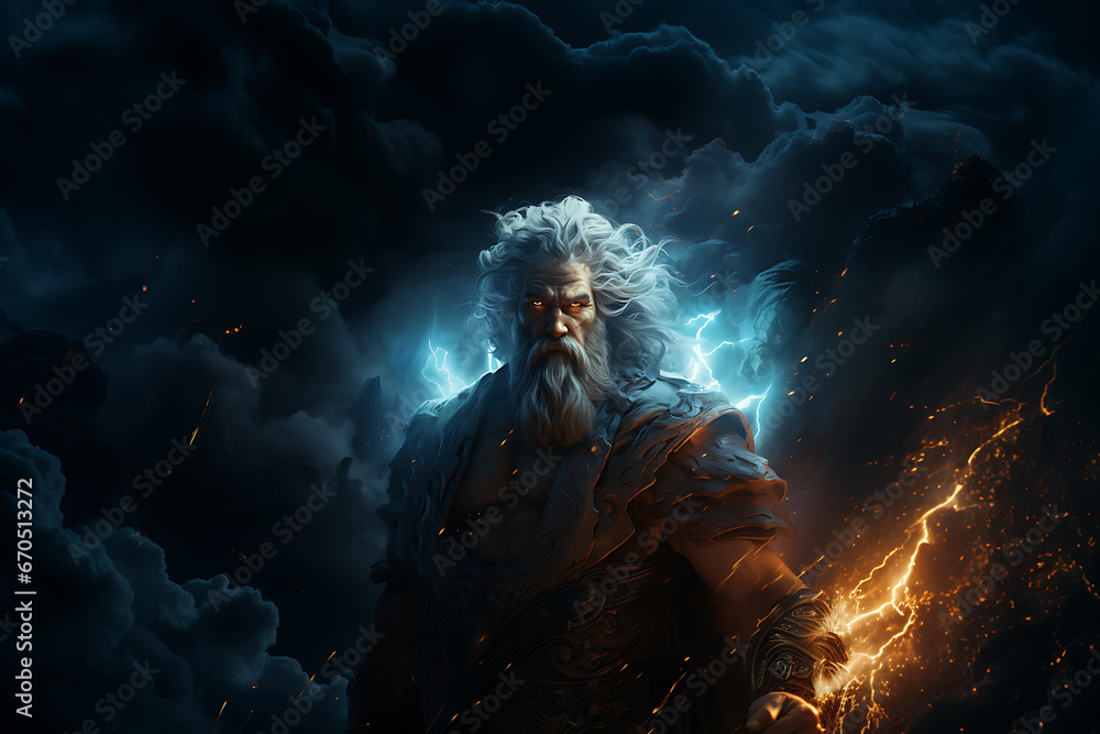 Zeus, king of the gods, who was also the god of sky and thunder, chief ...