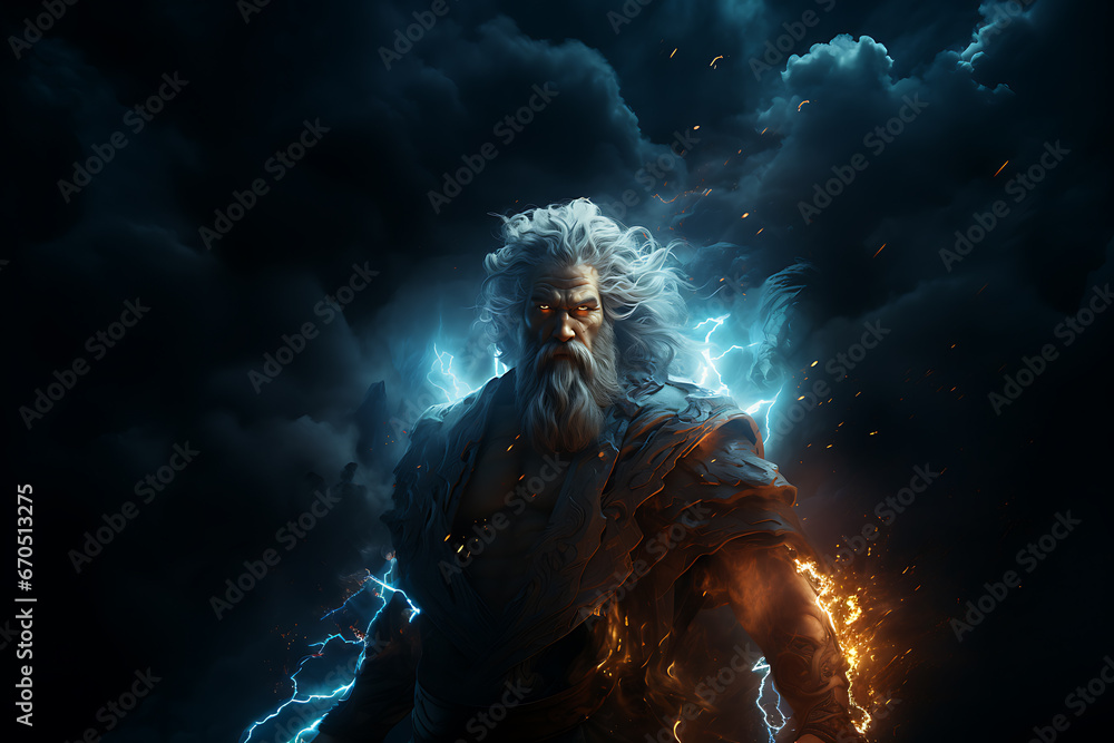 Zeus, king of the gods, who was also the god of sky and thunder, chief ...
