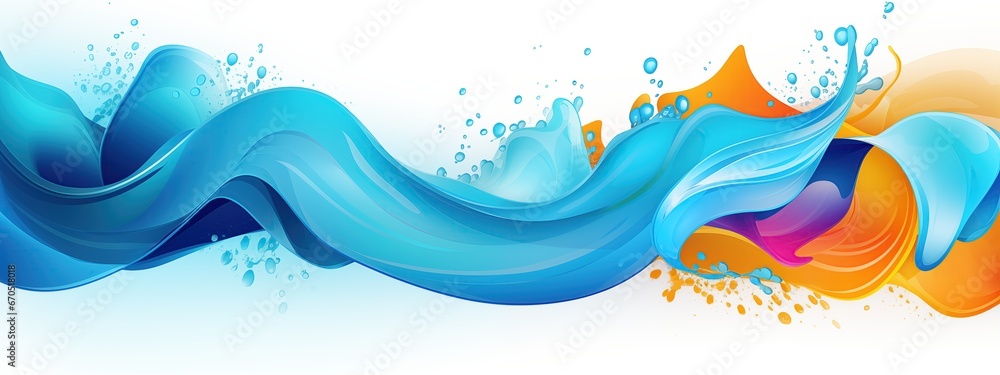 Summer background and banner with water splash and wave Stock ...