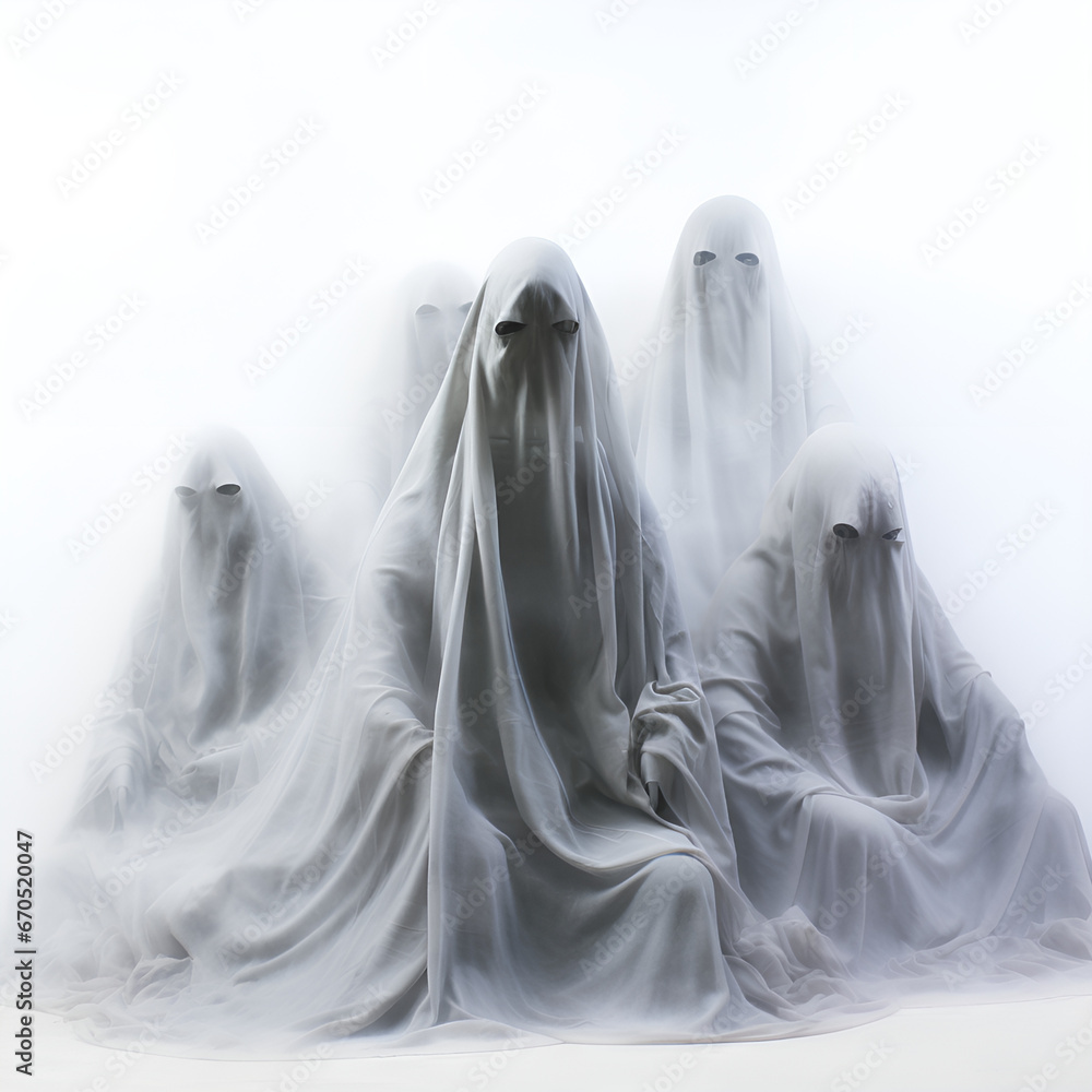 Realistic Style Halloween Ghost White Ghost Ghost Cloak No Background ...